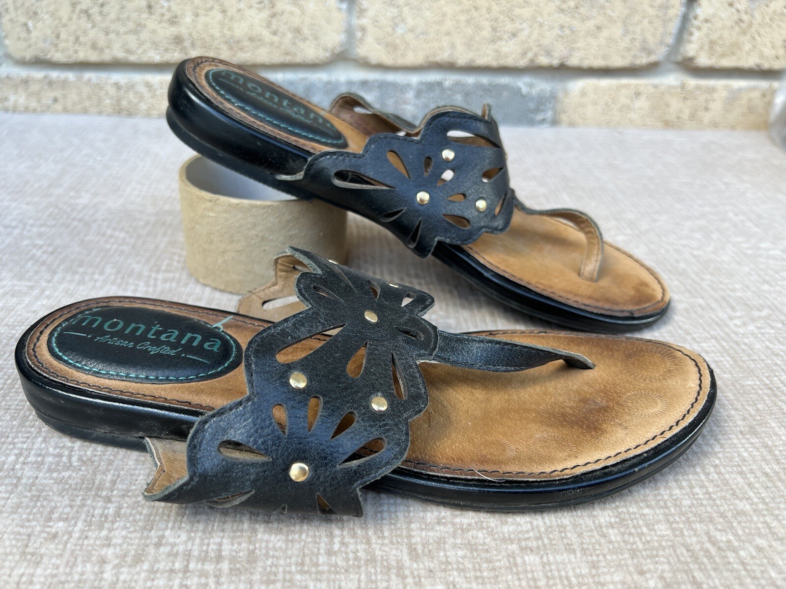 Montana Artisan Crafted Womens Sandals Leather Black … - Gem