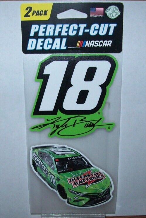KYLE BUSCH #18 INTERSTATE 2022 2 PACK PERFECT CUT DECALS WINCRAFT 4X4 ...