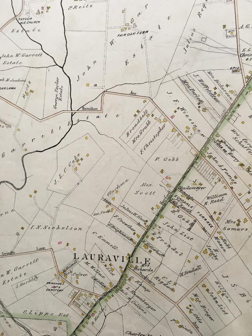 1898 BALTIMORE CO MARYLAND LAURAVILLE FULLERTON RASPEBURG PARKVILLE ...