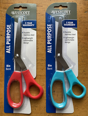 Westcott All Purpose Blue And Red Scissors 8" Bent | eBay