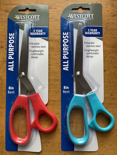 Westcott All Purpose Blue And Red Scissors 8" Bent | eBay