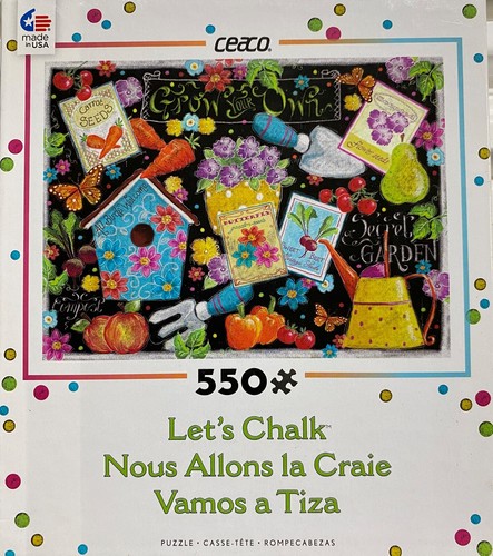 NEW!! CEACO Puzzle - “LETS CHALK - GROW YOUR OWN” 550 pc, Gardening ...