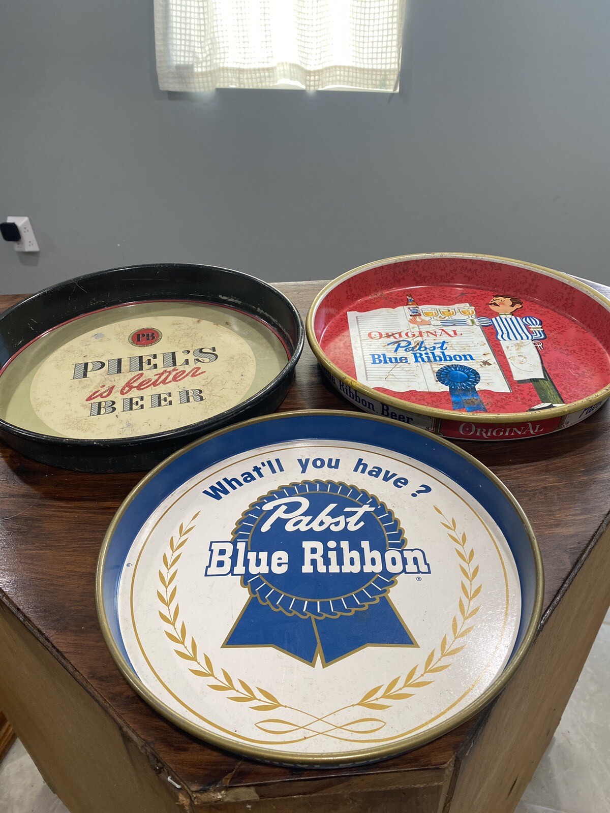 Lot Of 3- Vintage- Metal Beer Trays 2 PBR And One Piel’s | eBay