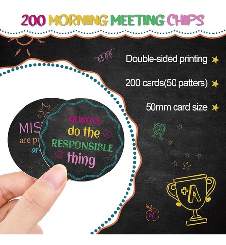 200 Pcs Positive Affirmation Chips, 50 Motivational Sayings Kindness ...
