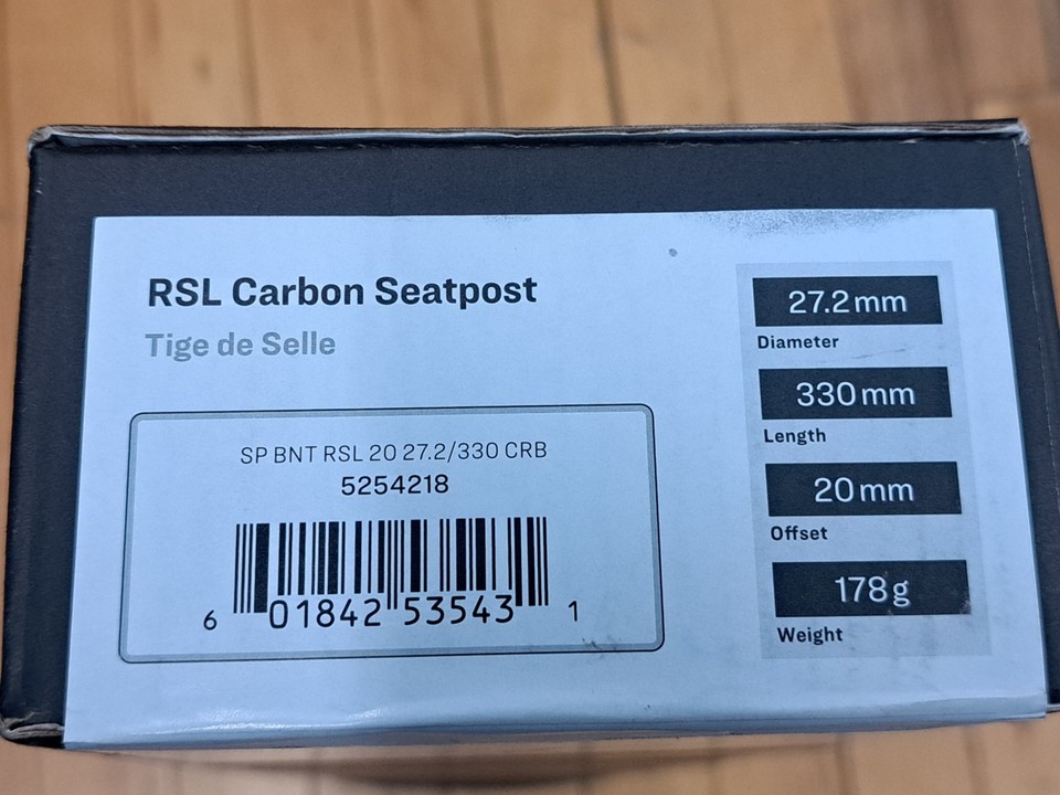 NEW Bontrager RSL Carbon Seatpost / 27.2 / 330mm Length / 20mm Offset ...