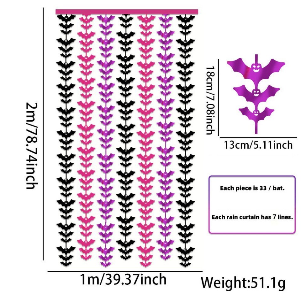 2 Pieces Aluminum Foil Tassel Curtains for Halloween and Thanksgiving ...