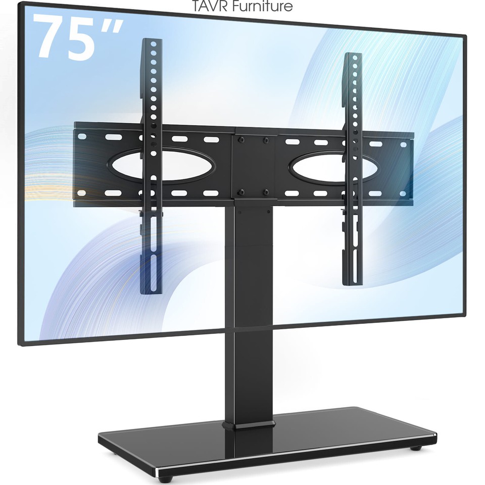 Universal Swivel Tabletop TV Base Stand with Mount for 37-75 inch Flat ...