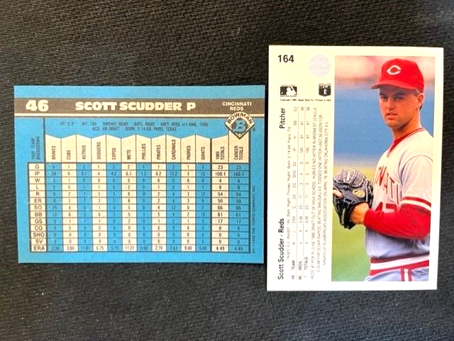 MLB - Scott Scudder 1990 Bowman & 1990 Upper Deck Baseball - Reds | eBay