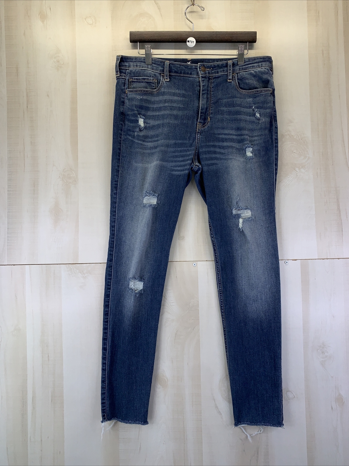 Hollister Ultra High Rise Distressed Stretch Raw Hem Mom Jeans Womens ...