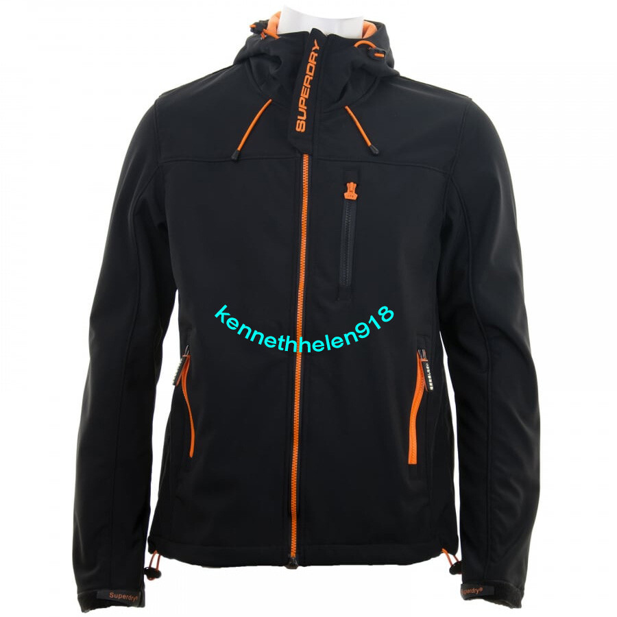 SUPERDRY WINDTREKKER JACKET COAT BLACK FLURO ORANGE MENS SIZE LARGE | eBay