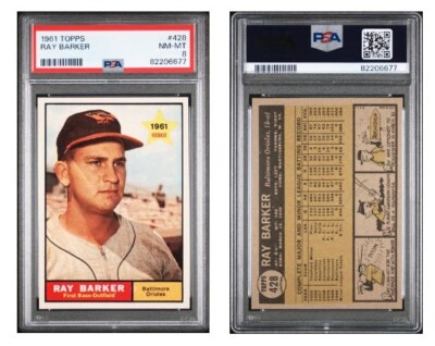 1961 Topps Ray Barker #428 PSA 8 NM MT | eBay