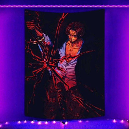 Shanks Blacklight Wall Art Wall Hanging Fabric UV Reactive Poster Anime ...
