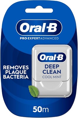 Oral-B Pro-Expert Advanced Deep Clean Cool Mint Waxed Floss Tape 50m ...