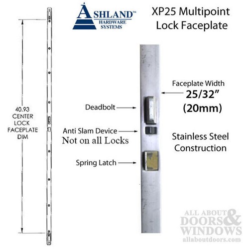 Ashland XP25 3 point Shootbolt Multipoint Lock, 60mm backset, 20mm ...