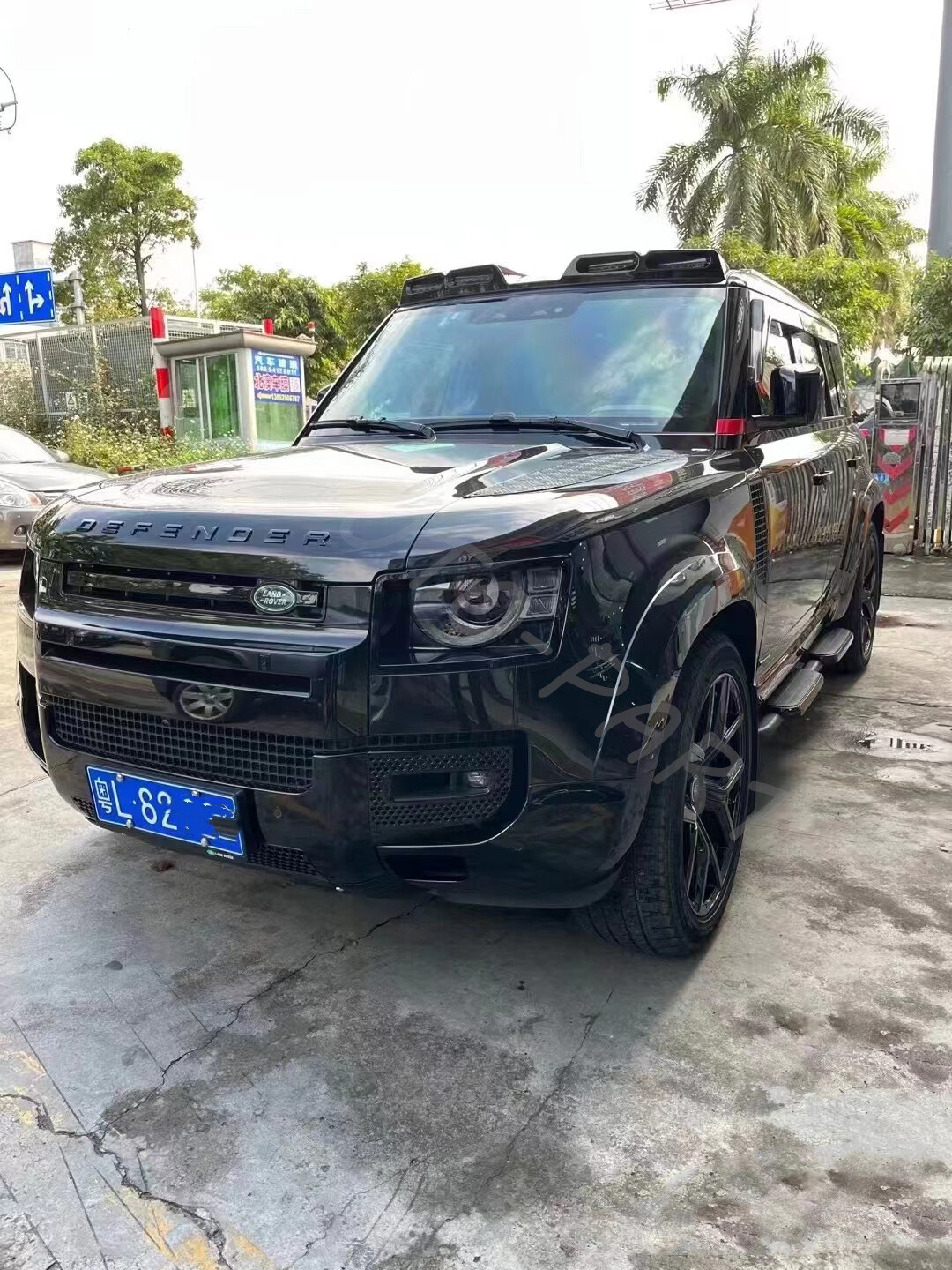 GLOSS BLACK ROOF TOP LIGHT BAR with LED DRL for LAND ROVER DEFENDER 90/ ...