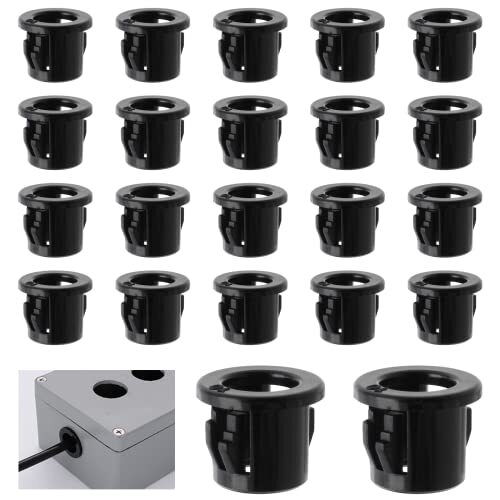 50 Pcs Nylon Snap Bushing Black Wire Bushing 3/8" Mounting Dia Grommet ...