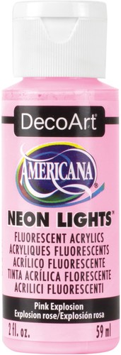 DecoArt Americana Neon Lights Fluorescent Acrylic Paint 2oz-Pink ...