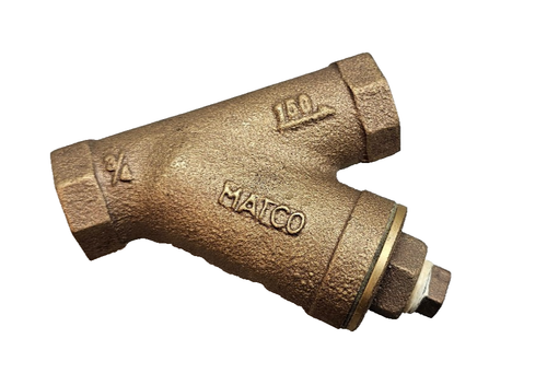 Matco Norca 3/4" Bronze Y-Strainer Check Valve w/ Brass Plugs, CL150 ...
