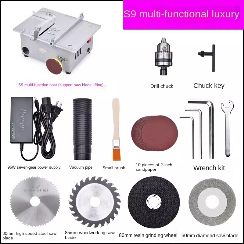 S9 Multi-functional Micro Table Saw Mini Small Table Saw DIY Benchtop ...
