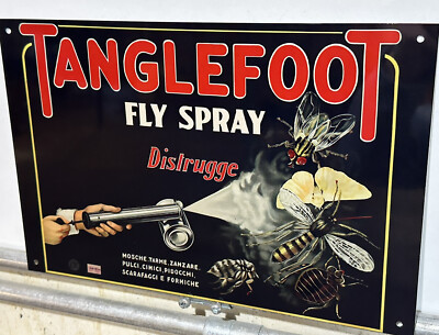 Heavy Vintage Style Tanglefoot Fly Spray Steel Metal Top Quality Sign ...