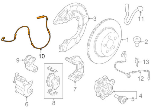 OEM BMW 7 G12 REAR BRAKE PAD WEAR SENSOR 34356890791 6890791 GENUINE NO ...
