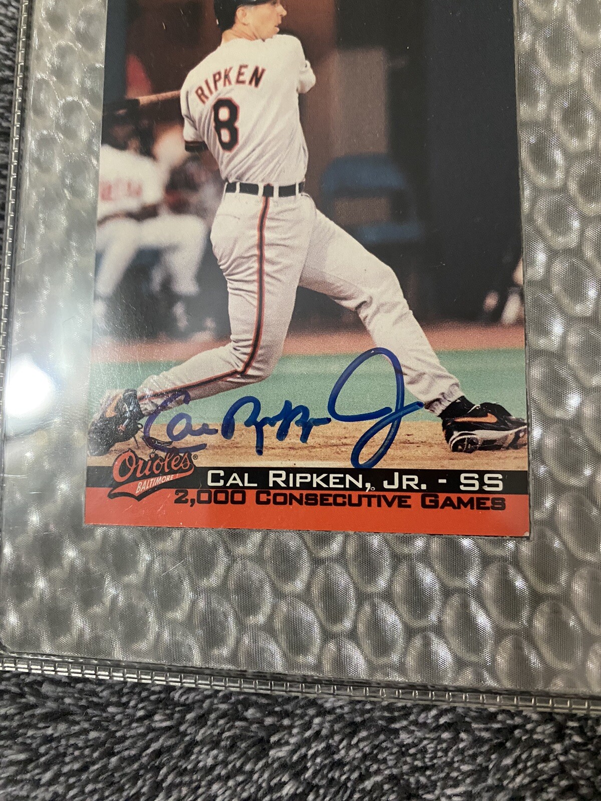 1994 Classic Cal Ripken Jr. 2,000 Consecutive Games- Hand Signed- Game ...
