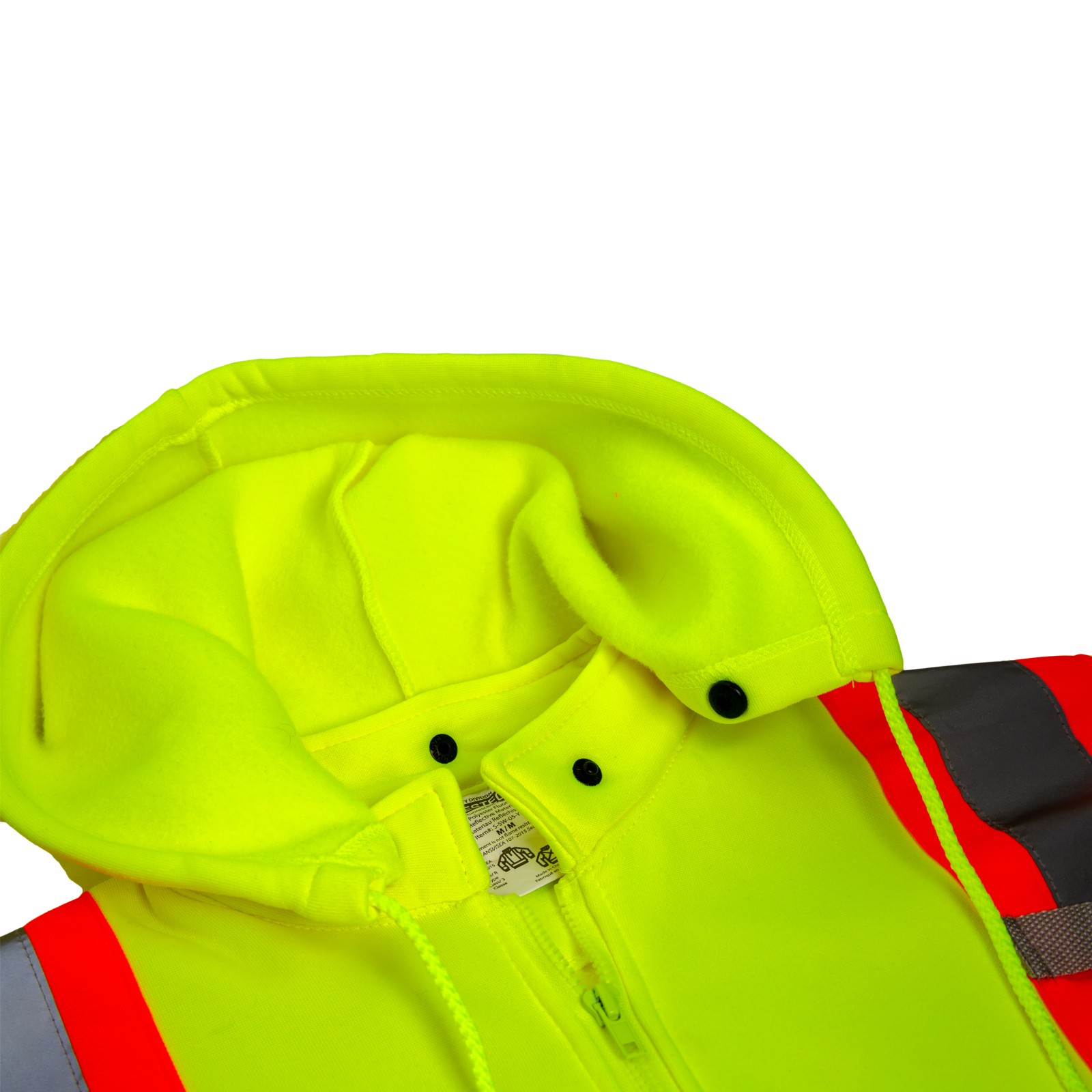 Men's High Visibility Safety Sweater Two Tone Lime / Yellow with X on ...