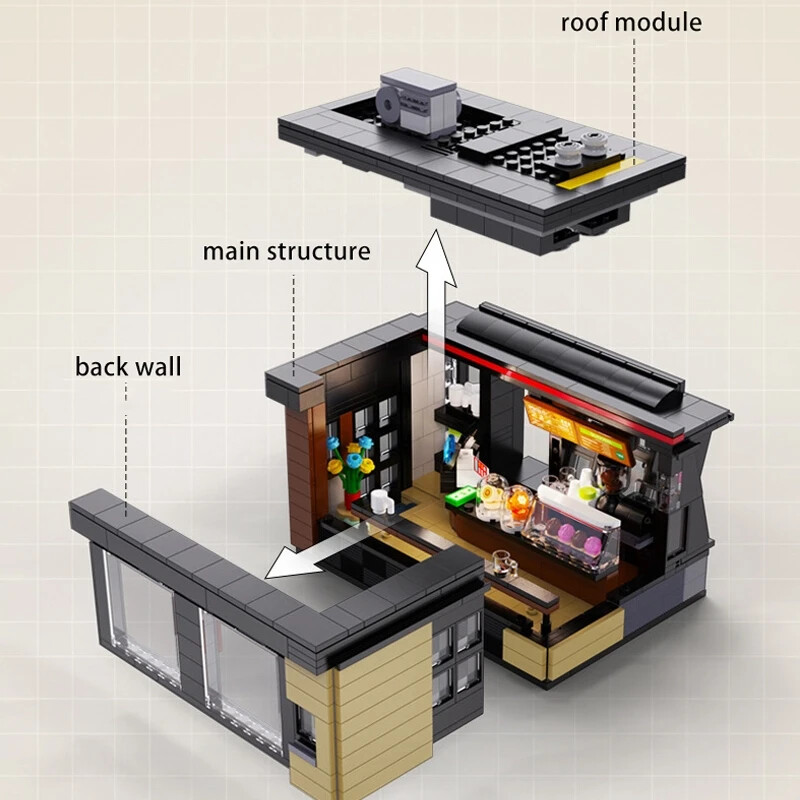 Coffee Shop Creator Expert Building blocks Set 768 Pieces with Light ...