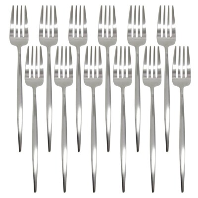 Cutipol Moon Dinner Fork 12pc Set Silver Matte StainlessSteel F/S from ...