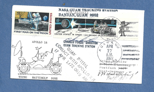 APOLLO 16 INITIAL CONTACT APR 17,1972 AGANA GUAM TRACKING SPACE COVER ...