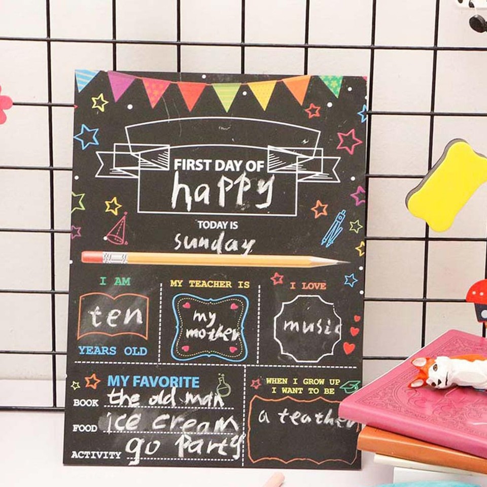 First Day Last Day of School Chalkboard Double Sided Kindergarten Photo ...