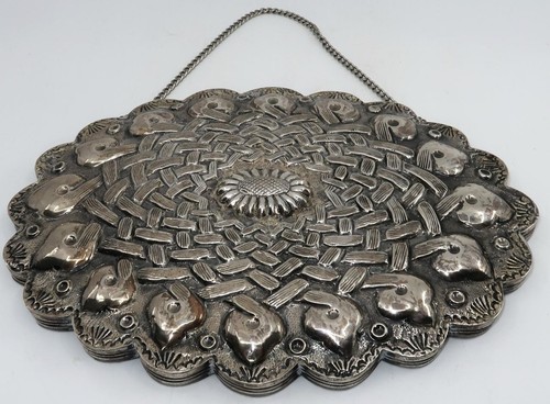 Vintage Turkish 900 Bedo Silver Travel Oval Hanging Wedding Mirror, 8 1 ...