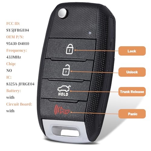 Flip Remote Key Fob for Kia Optima 2016 & 2019 Car Keys | eBay