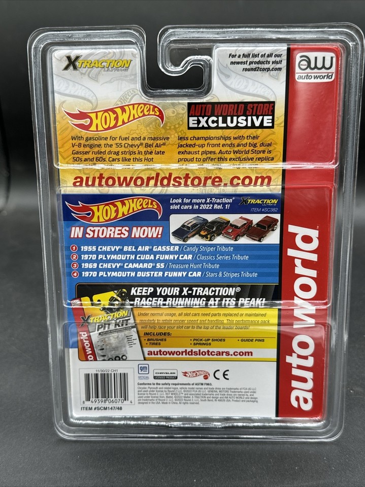 2022 Hot Wheels 1955 Chevy Bel Air CANDY STRIPER GASSER AUTO WORLD AW ...