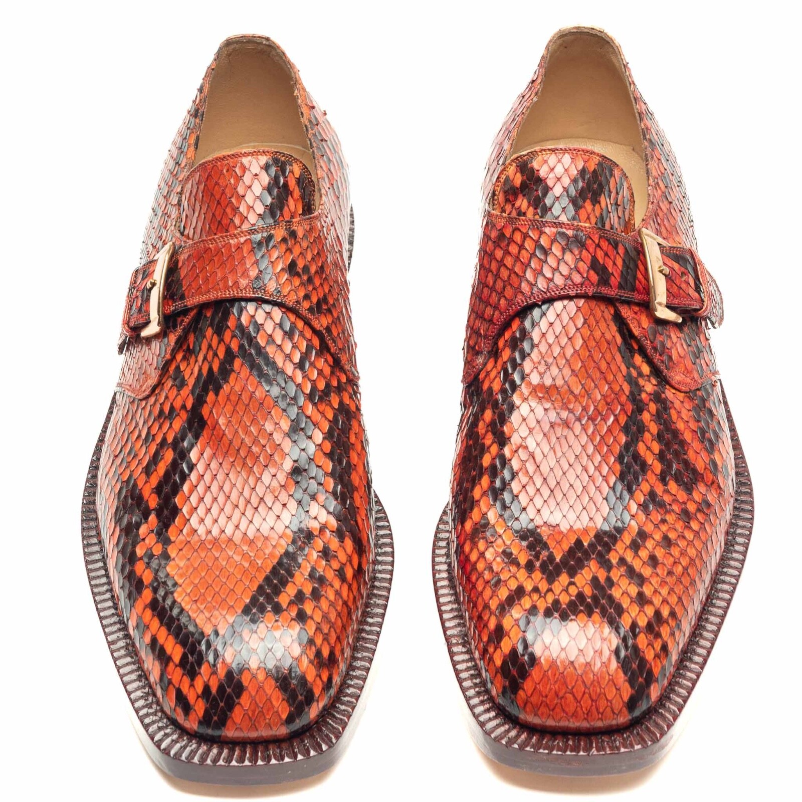 7K$ SILVANO LATTANZI Python Snake Shoes Monk Strap UK: 8 US: 9 EU: 42 ...