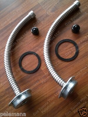 2-Pk Military Army 5 Gallon Jerry Gas Can Flexible Metal Nozzle Blitz ...
