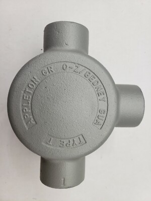 Appleton GRT100 Conduit Outlet Box, Type GRT, (3) 1" Hubs, Malleable | eBay