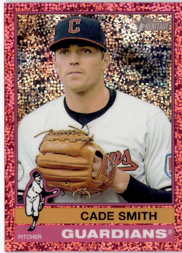 2025 Topps Heritage - Cade Smith #307 Chrome Pink Sparkle Refractor for ...