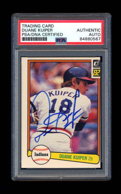 DUANE KUIPER SIGNED 1982 DONRUSS CARD PSA/DNA AUTOGRAPHED CLEVELAND ...