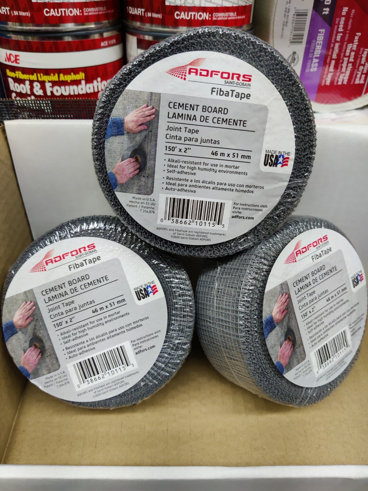 3 Roll Fibatape Alkali-Resistant 2 In. X 150 Ft. Self-Adhesive Cement ...