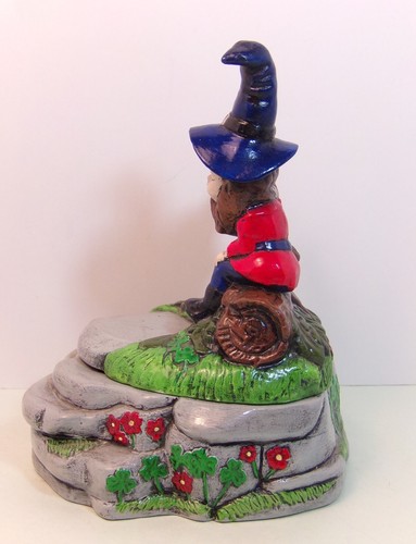 Vintage Ceramic Hillbilly Sleeping On A Stump Covered Jewelry Or Candy ...