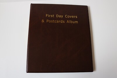 **New 100 First Day Covers & Postcards Album (Brown) & Extra 10 US FDCs ...
