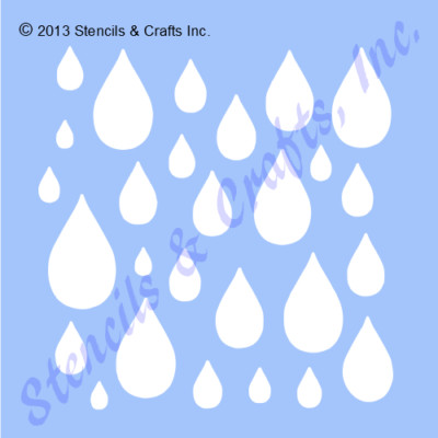 RAINDROPS STENCIL RAIN STENCILS TEMPLATE DIY PATTERN PAINT ART CRAFT ...