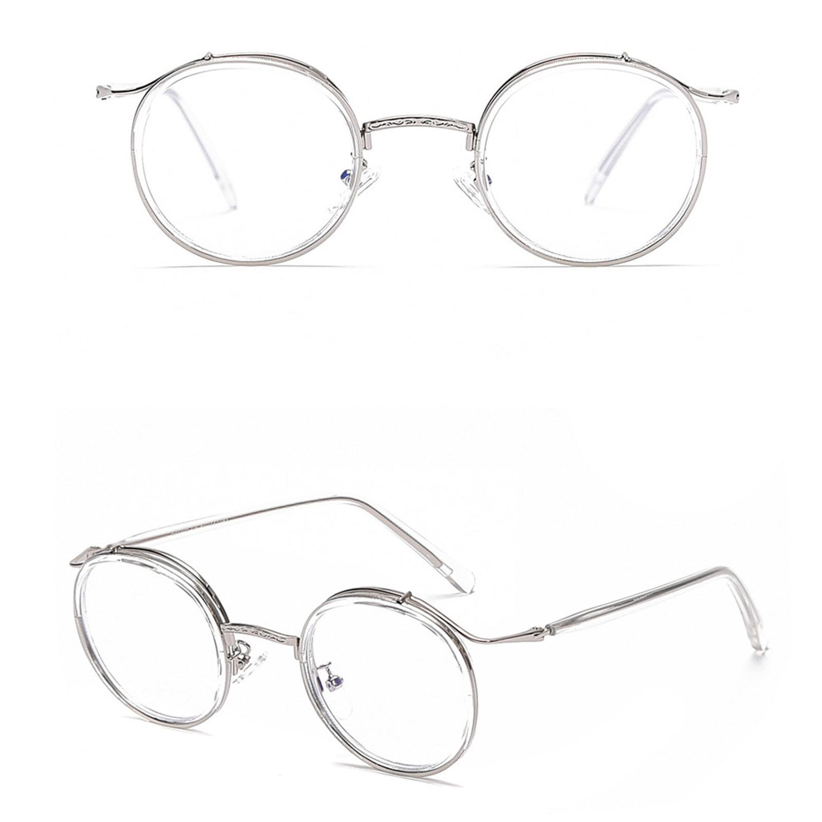 Vintage Unisex 137mm Metal Eyeglass Frame Round Clear Glasses for both ...