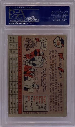 1958 Topps #320 White Ford New York Yankees HOF PSA 4 VG-EX GRADED ...