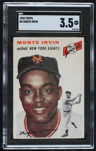 1954 Topps Monte Irvin (White Back) #3 SGC 3.5 HOF | eBay
