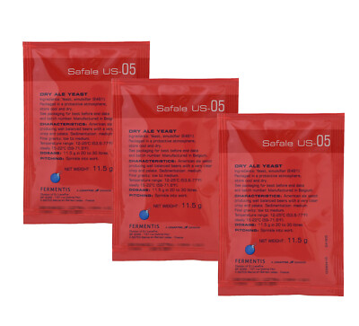 3 x Fermentis US-05 US05 Safale Dry Ale Beer Yeast 11.5g Home Brew ...