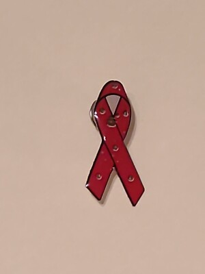 RED RIBBON PIN WITH FLASHING LIGHTS | eBay