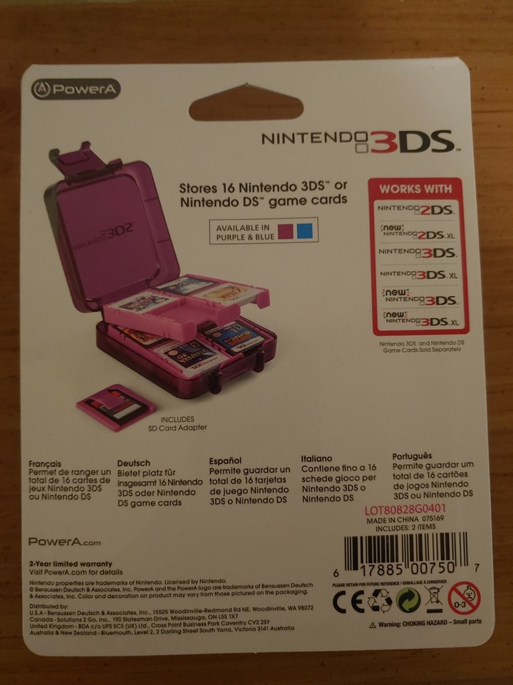 Nintendo 2DS 3DS Compact Game Case - Clear Blue - Stores 16 Game Cards ...