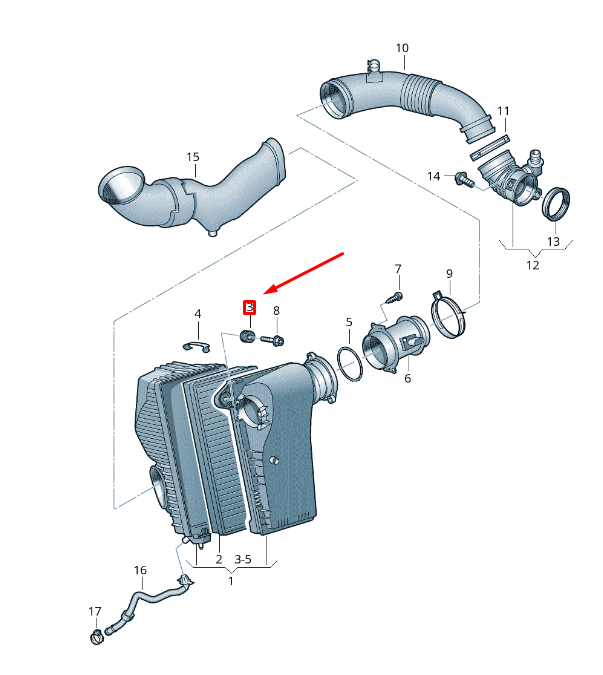 VW TOUAREG 7P MK2 Air Filter 1 Set Attachment Parts 7L0198129A NEW ...